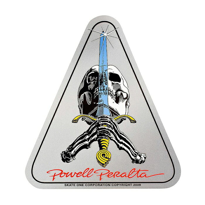 1978年にジョージパウエルとステイシーペラルタによって設立されたスケートボードカンパニー"POWELL PERALTA" SKULL & SWORDのステッカーです。 SIZE 約 9.3 x 10.3cm 注意：モニターの発色の具合によ...