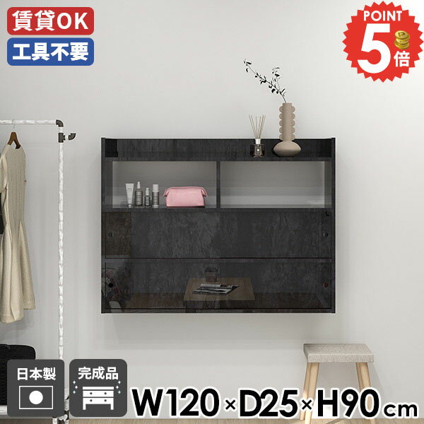 Mirai ウォールキャビ 引戸B 1202590 BlackPearlサイズサイズ：約幅1200 奥行き250 高さ900 mm内寸(上段)：約幅567 奥行き250 高さ237 mm内寸(中段)：約幅567 奥行き223 高さ236 m...