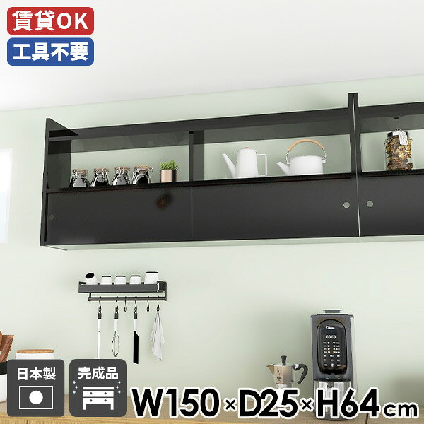 Mirai ウォールキャビ 引戸B 1502564 blackサイズサイズ：約幅1500 奥行き250 高さ640 mm内寸(上段)：約幅717 奥行き250 高さ236 mm内寸(下段)：約幅717 奥行き201 高さ236 mm板厚：2...