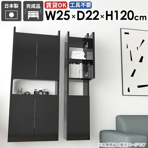 Mirai ウォールラックスキマDX 2522120 Blackサイズ約幅250 奥行き220 高さ1200 mm板厚：22 mm材質メラミン樹脂化粧合板カラーブラック※モニターなどの閲覧環境によって、実際の色と異なって見える場合がございま...