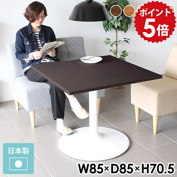 カフェテーブル 正方形8585 / Atype-D(ダイニングタイプ)脚■サイズサイズ：約幅850 奥行き850 高さ705 mm■材質[天板]デルナチュレ化粧合板[脚]スチール■カラーBR×BK/DBR×BK/北欧×BK/NT×BK/WH...
