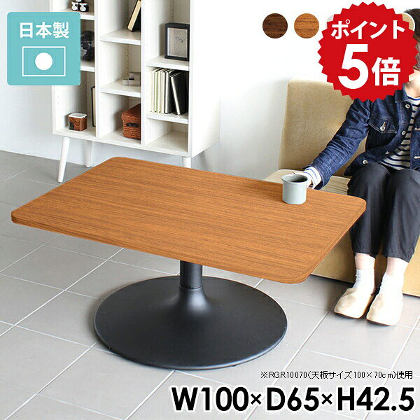 カフェテーブル 角丸長方形10065 / Atype-L(ロータイプ)脚■サイズサイズ：約幅1000 奥行き650 高さ425 mm■材質[天板]デルナチュレ化粧合板[脚]スチール■カラーBR×BK/DBR×BK/北欧×BK/NT×BK/W...