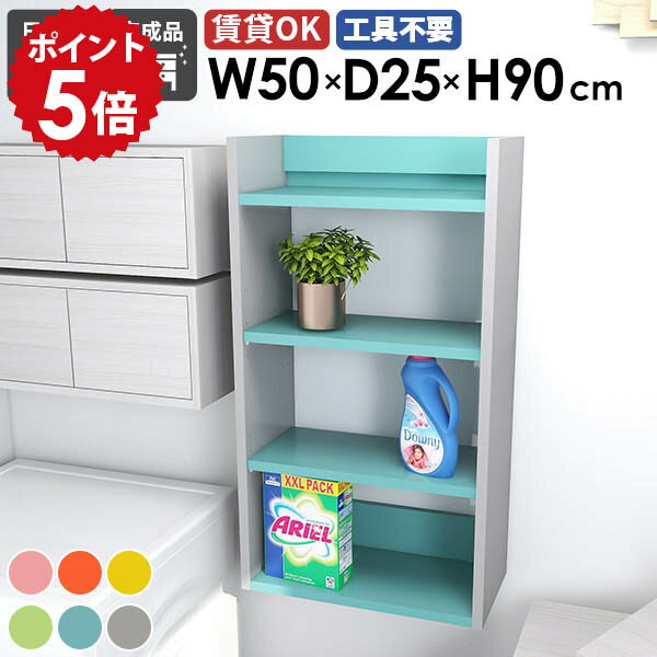 Mirai ウォールラックスキマ 502590 ainoサイズ約幅500 奥行き250 高さ900 mm板厚：20 mm材質強化紙化粧合板カラーピンク/オレンジ/イエロー/グリーン/ブルー/グレーからお選び下さい。※モニターなどの閲覧環境に...