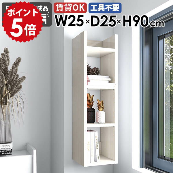 Mirai ウォールラックスキマ 252590 WhiteWoodサイズ約幅250 奥行き250 高さ900 mm板厚：22 mm材質メラミン樹脂化粧合板カラーホワイトウッド※モニターなどの閲覧環境によって、実際の色と異なって見える場合がご...