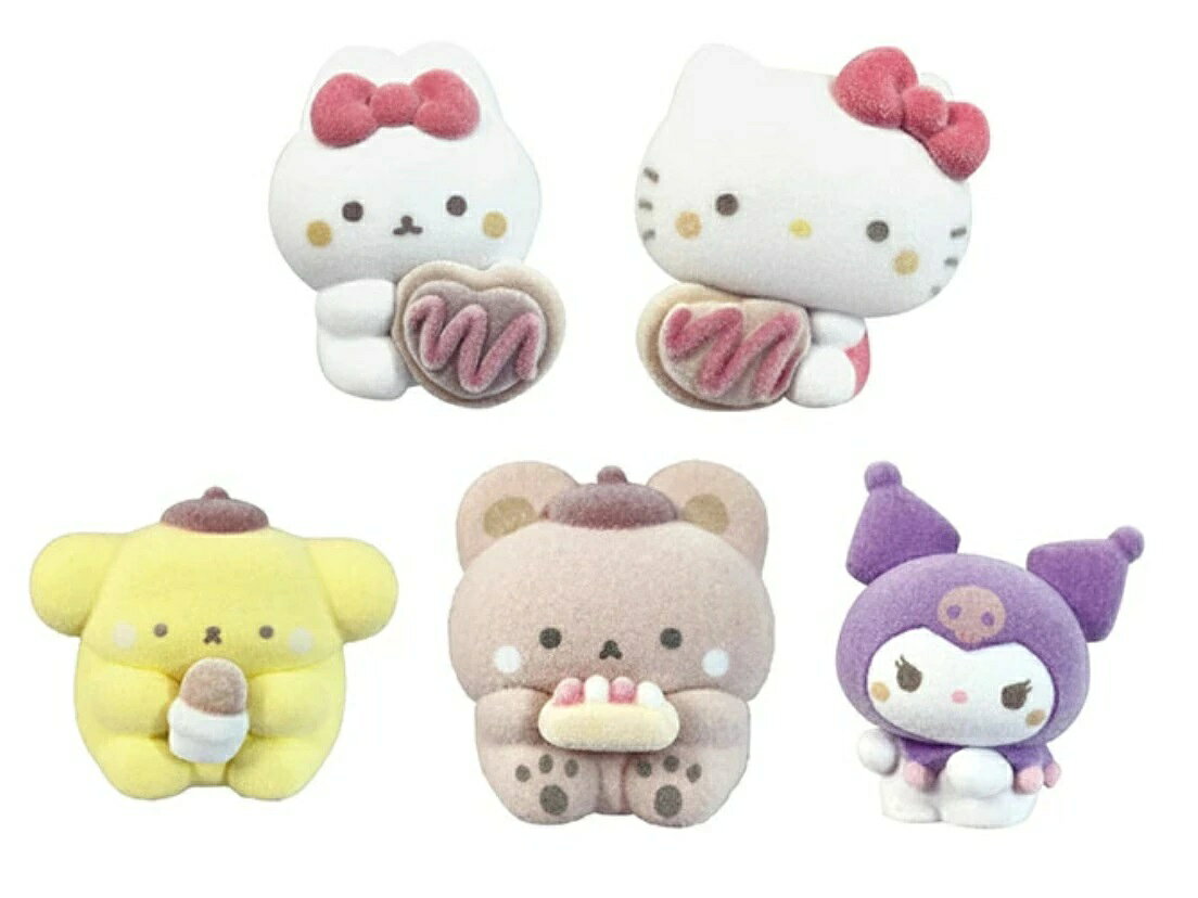 バンダイ capsule flockies スタジオハヌル×サンリオキャラクターズ 【全5種セット】 新古品・未開封品 パンのいい香りに誘われて集まってきた♪スタジオハヌル×サンリオキャラクターズのコラボフィギュアが登場！全種ふわふわフロッ...