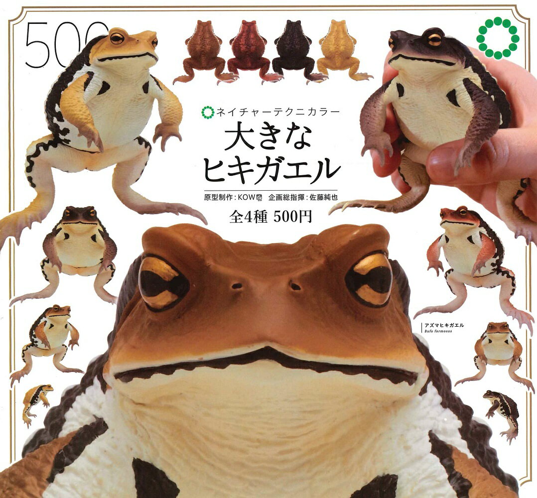 いきもん NTC 大きなヒキガエル 【全4種セット】 新品・未開封品 NTC史上最大サイズのヒキガエルのフィギュアが登場！ 【セット内容】 ・アズマヒキガエル（茶） ・アズマヒキガエル（赤） ・アズマヒキガエル（黄） ・アズマヒキガエル（黒）　