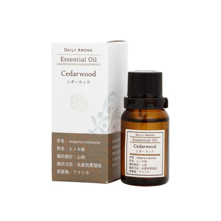 デイリーアロマ ラージ シダーウッド 精油 アロマオイル エッセンシャルオイル 雨上がりの林を連想させる清々しい樹の香り 親しみやすくやさしい香りのエッセンシャルオイル。 デイリーアロマからエッセンシャルオイル（精油）が登場。 同じ香りでも...