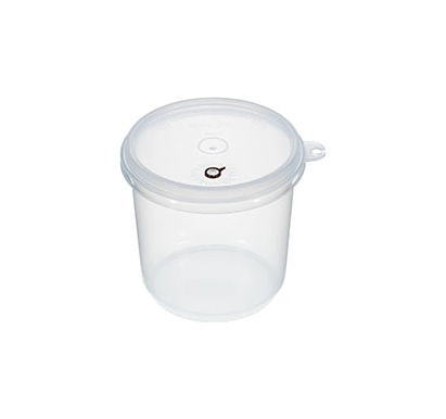 サイズ φ114×108Hmm 材　質 本体：ポリプロピレン フタ：ポリエチレン 容　量 700ml 耐熱温度 本体/110℃ フタ/60℃ 日付メモリー付きのシール容器シリーズ。 丸型、角型、角深型、万能型、キープコップと種類豊富。
