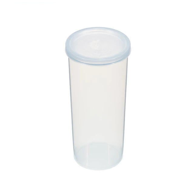 サイズ φ70×150Hmm 材　質 【本体】ポリプロピレン 【フタ】ポリエチレン 容　量 370ml 耐熱温度 【本体】110℃ 【フタ】60℃ 日付メモリー付きのシール容器シリーズ。 丸型、角型、角深型、万能型、キープコップと種類豊富。