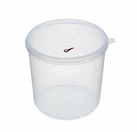 サイズ φ183×172Hmm 材　質 【本体】ポリプロピレン 【フタ】ポリエチレン 容　量 3.2L 耐熱温度 【本体】110℃ 【フタ】60℃ 日付メモリー付きのシール容器シリーズ。 丸型、角型、角深型、万能型、キープコップと種類豊富。