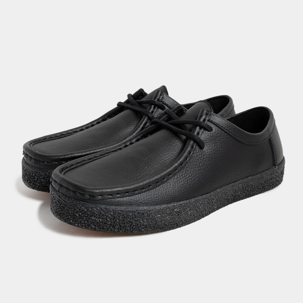 BRAND ≫ LAST RESORT AB VM006 MOC LO LEATHER BLACK/BLACK クラシックなモックトゥデザインを、スウェーデン発のスケートシューズブランド〈Last Resort AB〉が現代的な感性で再解釈...