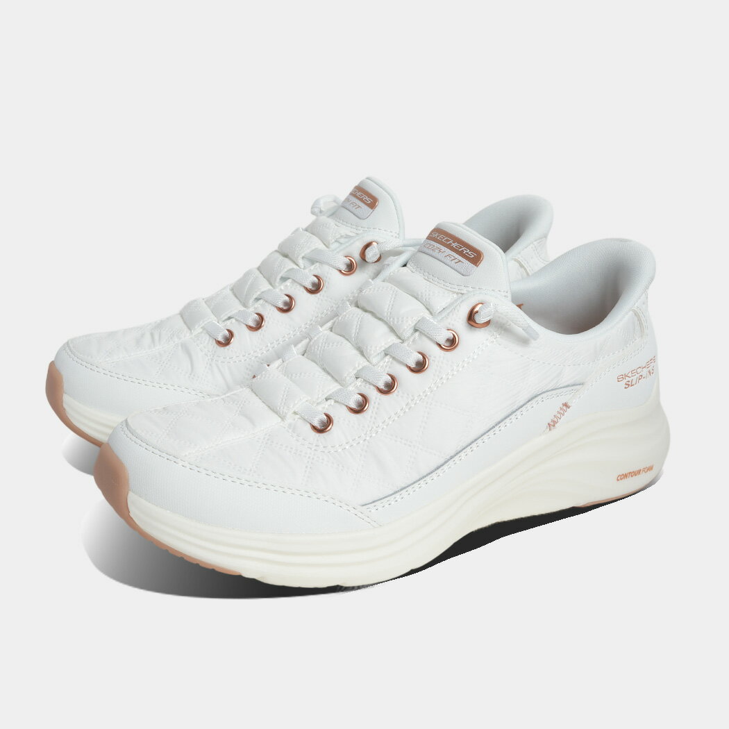 BRAND ≫ SKECHERS CONTOUR FOAM WHITE/ROSE GOLD ふわふわの履き心地と贅沢な快適さを兼ね備えた、Skechers Hands Free Slip-ins「PUFFER FI」。Heel Pilloデ...