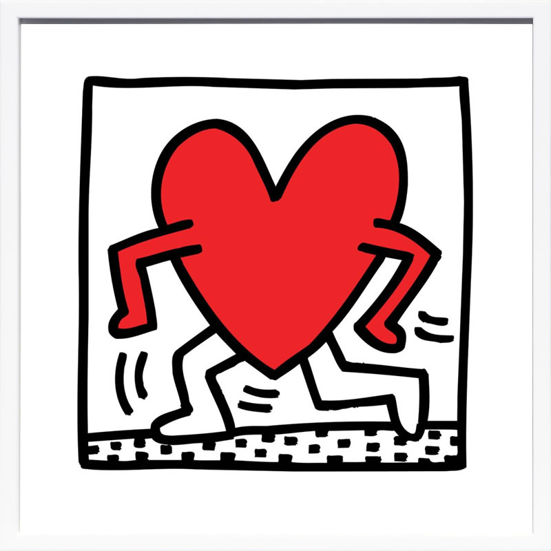 【商品名】 キース・ヘリング アートパネル アートフレーム付 壁掛け用 (絵は©Keith Haring Foundation. Licensed by Artestar New York. ジクレー版画・額縁は無垢材 塗装仕上げ) 【人物...