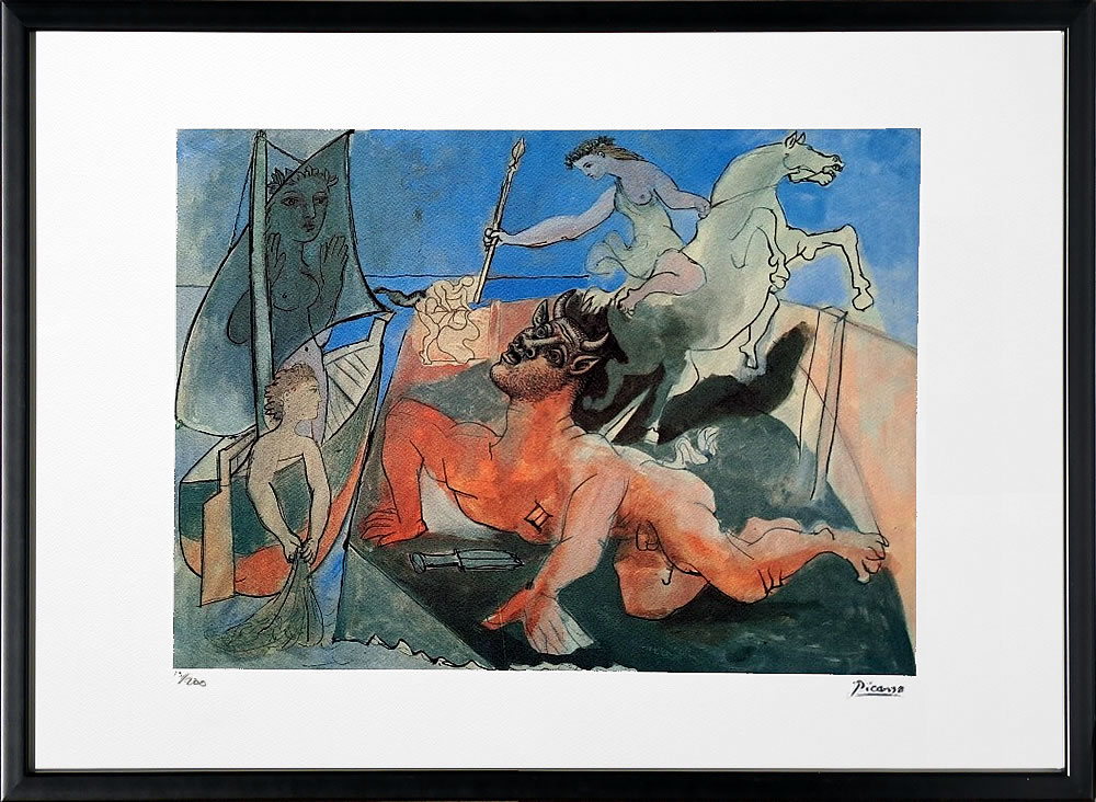 【商品名】 パブロ・ピカソ アートパネル アートフレーム付 壁掛け用 COA(Grafiart International)証明書付 (絵は©Foundation Pablo Picasso/Pablo Picasso Museumのエンボ...