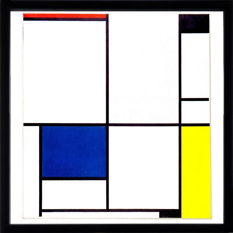 【商品名】 ピエト・モンドリアン アートパネル アートフレーム付 壁掛け用 (絵は©Mondrian/Retrospect Group オフセット印刷・額縁は無垢材 塗装仕上げ) 【人物説明】 ピエト・モンドリアンは、ワシリー カンディンス...