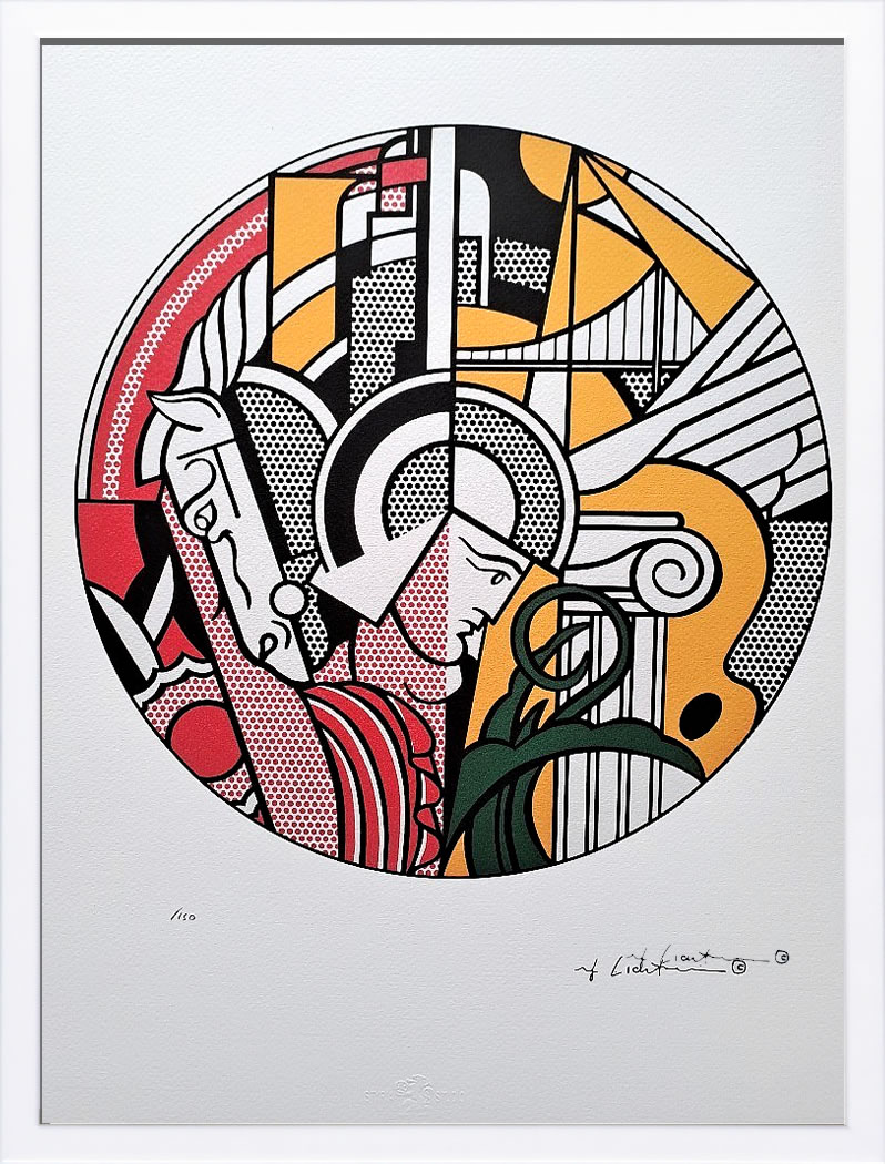 【商品名】 ロイ・リキテンスタイン アートパネル アートフレーム付 壁掛け用 COA証明書付 (絵は©Castelli Graphics/STYRIA Studioのエンボス加工 エディションナンバーあり(150枚限定) リトグラフ、ARC...