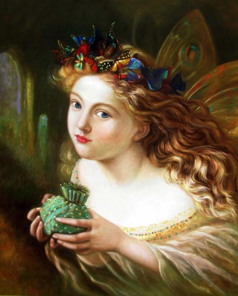 画家が名作を精巧に模写した油彩画です。 絵画サイズはF12号（50x61cm）、油彩額付（額指定）。 額縁見本は、カテゴリーの額縁見本をご覧下さい。　 ソフィエ・アンダーソン（Sophie Anderson　1823-1903）　イギリスの...