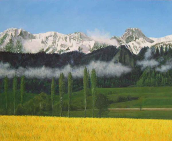 この商品は売却済みです。 同じ作品をお作りしますので、ご注文下さい。制作日数1〜2ヶ月。 異なったサイズをご希望の場合は、ご注文前にお問い合わせ下さい。 画家による油彩画です。　 絵画サイズはF12号（50x61cm）、油彩額付。 額縁見本...