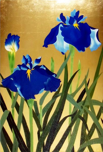 この商品は売却済みです。 同じ作品をお作りしますので、ご注文下さい。制作日数1～2ヵ月。 異なったサイズをご希望の場合は、ご注文前にお問い合わせ下さい。 画家による漆(うるし)絵です。 絵画サイズ45x30cm。 背面にフックが付いています...