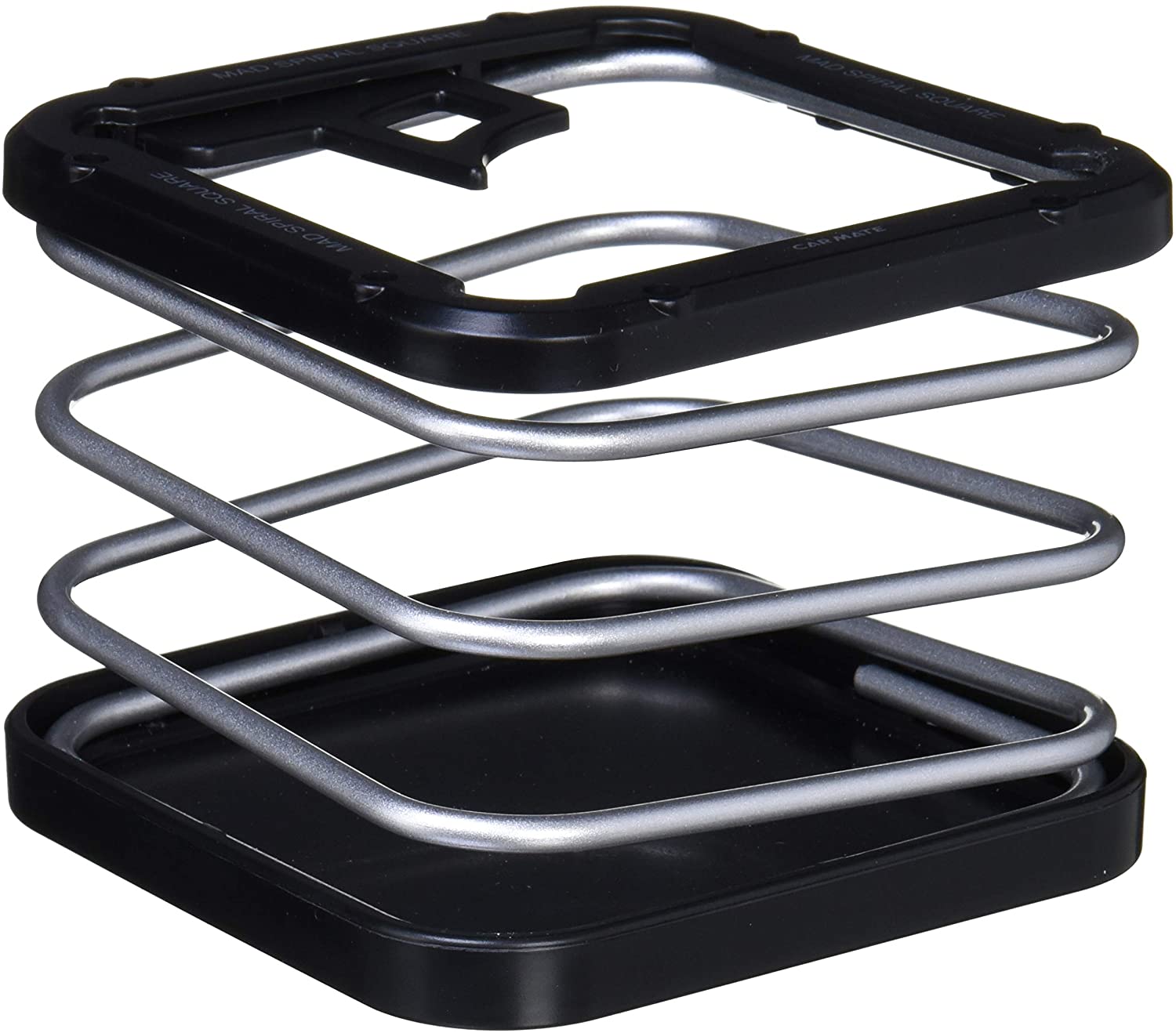 品名 DRINK HOLDER - SQUARE MAD SPIRAL/SILVERカラー ブラック／シルバー(SILVER)製品重量 180g製品サイズ H80×W95×D95(mm)パッケージ重量 190gパッケージサイズ H130×W...