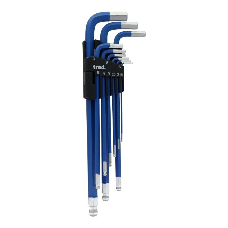 【セット内容】●1.5mm／2.0mm／2.5mm／3.0mm／4.0mm／5.0mm／6.0mm／8.0mm／10.0mm【材質】●レンチ:CR-V(クロームバナジウム鋼)●ホルダー:PP商品名：trad 9pcs.カラー六角＆ボールポイ...