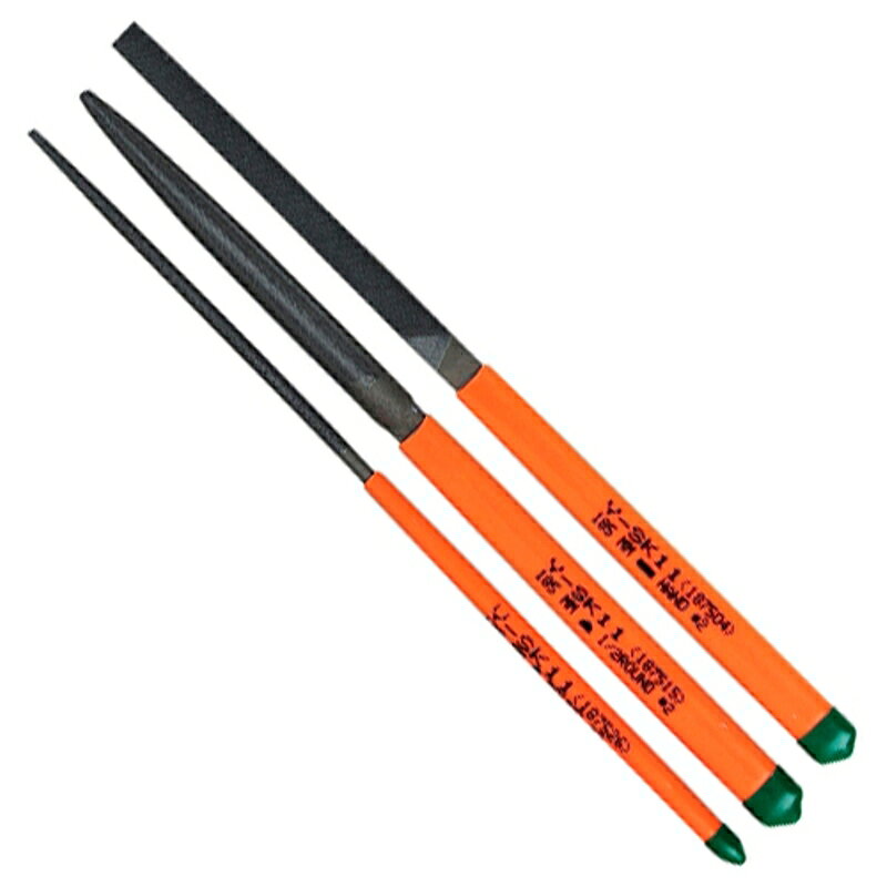 細工用ヤスリセット3本組です。■■■用途■■■細工用やすりセット。■■■機能・特徴■■■鉄を中心とする金属の小さな細工に使用します。■■■仕様■■■●3本組。●全長：185mm。●日本製。■■■注意事項■■■ヤスリ本体にカケ・ヒビ・ワレ・亀...