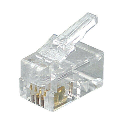 ◆◆用途◆◆モジュラーケーブルの端末金具。◆◆機能◆◆4極4芯対応モジュラープラグです。ツメ(ラッチ)を曲げても折れにくいポリカーボネート製ボディです。◆◆仕様◆◆●プラグタイプ：4P4C。●対応工具：MJ-468N(4P・6P・8P)・M...