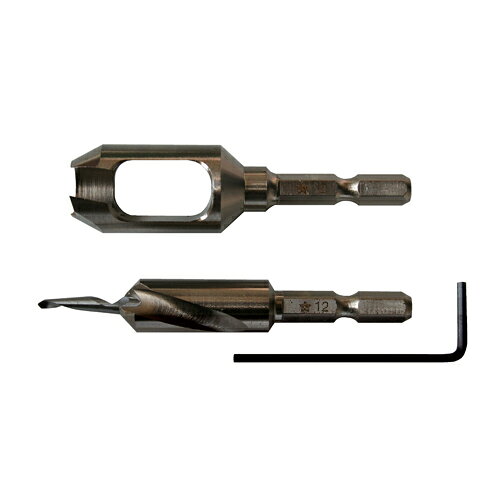 ◆◆用途◆◆ビスの下穴(4mm)、皿取(10.5mm)、木栓作り(10.5mm)用ドリル。◆◆機能◆◆インパクトドライバ・電気ドリルでご使用ください。皿取錐/ビスの下穴と皿取、埋め込み用の下穴あけが同時にできます。埋木錐/埋め込み穴の木栓(...