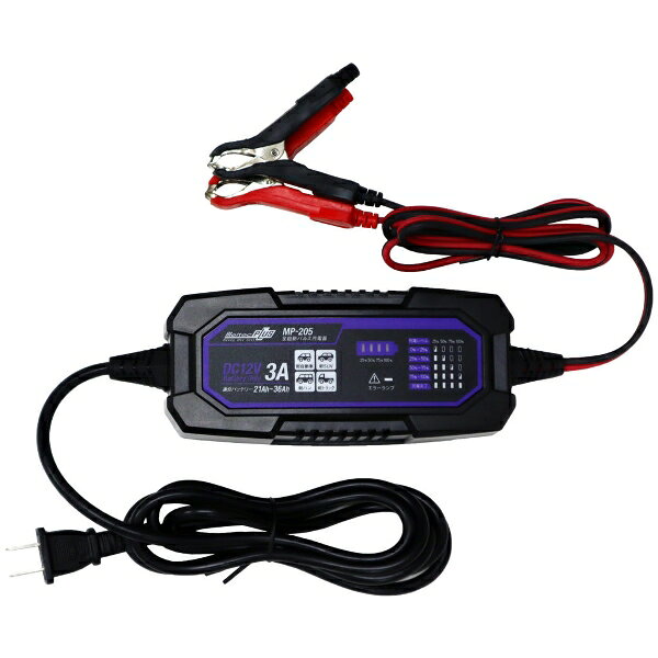 入力電圧：AC100V 50/60Hz定格出力：DC14.5V/3A(最大電流)適合バッテリー電圧：DC12V(開放型・密閉型)鉛バッテリー適合バッテリー容量：21Ah～36Ah表示：LED表示(充電レベル、エラー)保護機能：出力カット(逆...