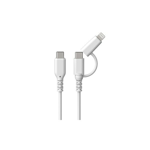 品番:AJ-676JAnコード:4907986076769本体色:ホワイトコネクタ形状:両端USB-Cコネクタ（Lightning変換コネクタ付）コード長:約1.2m許容電力:60W（20V 3A）パッケージサイズ:70W×180H×15D...