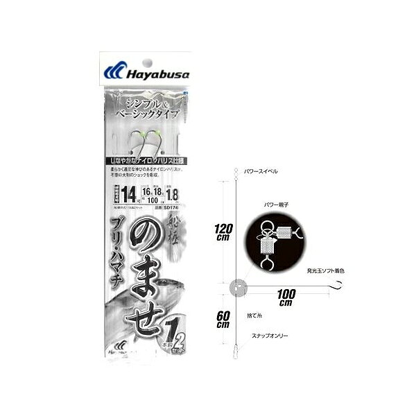 シンプル&ベーシックタイプ。細部にこだわり、釣果にこだわった船専用仕掛。ベテランの戦術から生まれた設計が、いつでも安定した釣果を約束します。『SD174：のませ ブリ・ハマチ』には、柔らかく適度な伸びのあるナイロンハリスが、不意の大物のショ...
