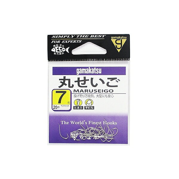 【がまかつ/Gamakatsu】セイゴやハネ、スズキ、アブラメやカレイなど、万能的な鈎で掛かりが早く、しかも丈夫です。(ヒネリ/平打ち)[環境美化協力商品]針号数： 7号カラー： 白その他特徴： 20本入代表対象魚： スズキ(シーバス・鱸)...