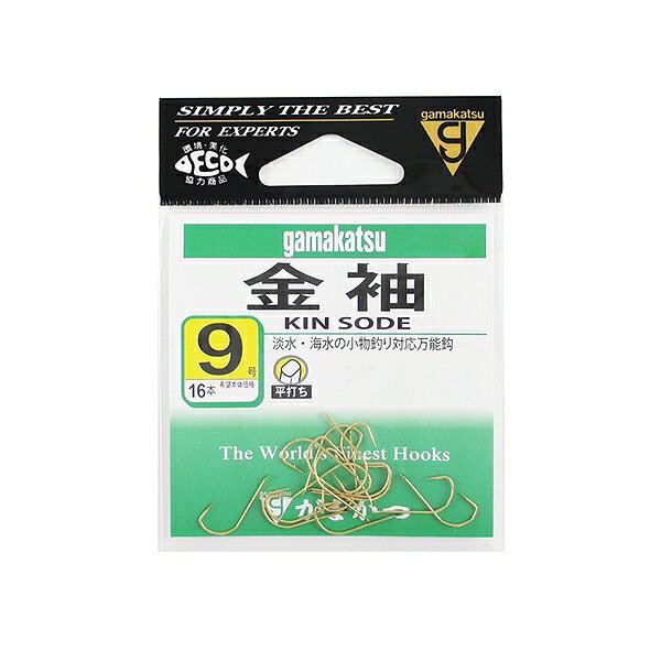 【がまかつ/Gamakatsu】寒バエからモロコ釣り、マブナまで、ポピュラーな釣りによく使われています。(平打ち)[環境美化協力商品]針号数： 9号カラー： 金その他特徴： 16本入釣り方、フィールド： 川・池釣り(ルアー以外)代表対象魚：...
