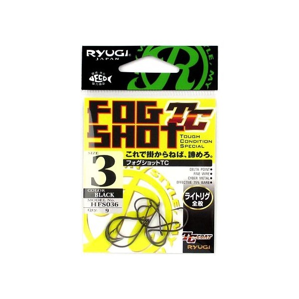 [環境美化協力商品]カラー： ブラック(TCコート)サイズ： #3釣り方、フィールド： 淡水ルアー代表対象魚： ブラックバスJANコード：4941430201758メーカー名：SASAME商品名：ささめ針 リューギ フォグショットTC HF...