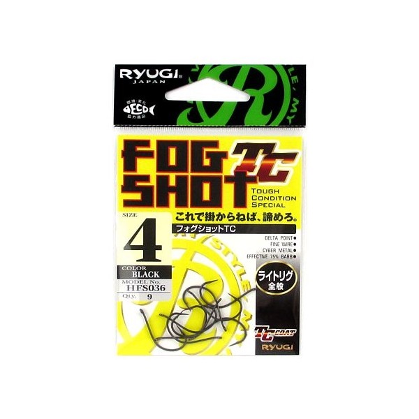 [環境美化協力商品]カラー： ブラック(TCコート)サイズ： #4釣り方、フィールド： 淡水ルアー代表対象魚： ブラックバスJANコード：4941430201741メーカー名：SASAME商品名：ささめ針 リューギ フォグショットTC HF...