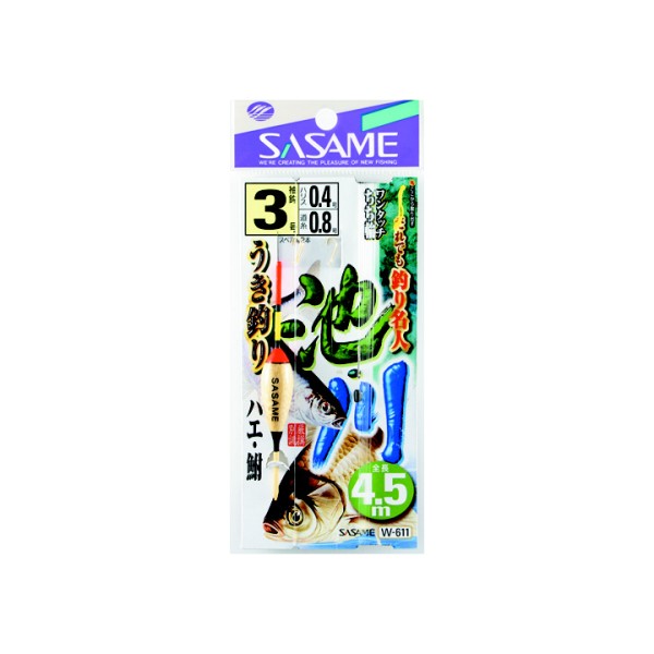 サイズ： 4号カラー： ゴールド釣り方、フィールド： 渓流釣り代表対象魚： トラウト(鱒)JANコード：4941430025354メーカー名：SASAME商品名：ささめ針 池・川 ウキ釣り 4.5m W－611 針4号－ハリス0.4号※ 商...