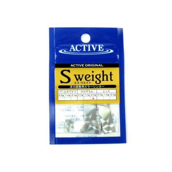 JANコード：4522330105188メーカー名：アクティブ商品名：ACTIVE エスウエイト S weight 2.0g ホログラム※ 商品・パッケージは予告なく仕様変更する場合があります。※ 掲載画像はすべてイメージです。予告なく変更...
