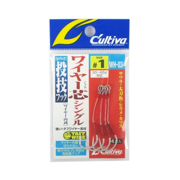 サイズ： #1釣り方、フィールド： ソルトルアー(ショア)代表対象魚： サワラ(鰆)代表対象魚(詳細)： 太刀魚 ヒラメ カマスJANコード：4953873254482メーカー名：オーナー商品名：OWNER カルティバ WH-03 投技フッ...