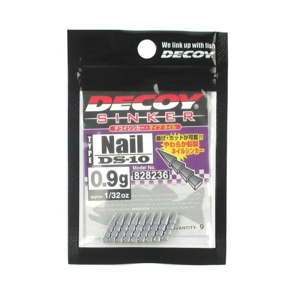 自重： 0.9g(1/32oz)入数： 9個JANコード：4989540828236メーカー名：カツイチ商品名：KATSUICHI シンカー タイプネイル DS-10 0.9g※ 商品・パッケージは予告なく仕様変更する場合があります。※ 掲...