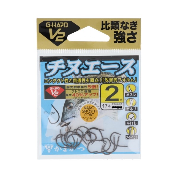 針号数： 2号針重量： 50.0mg線径： φ0.64mm強度： (フトコロ)3.2kgf入数： 17本推奨ハリス： 1.0－2.0号釣り方、フィールド： 磯釣り(上物)代表対象魚： クロダイ(黒鯛)JANコード：4549018609240...
