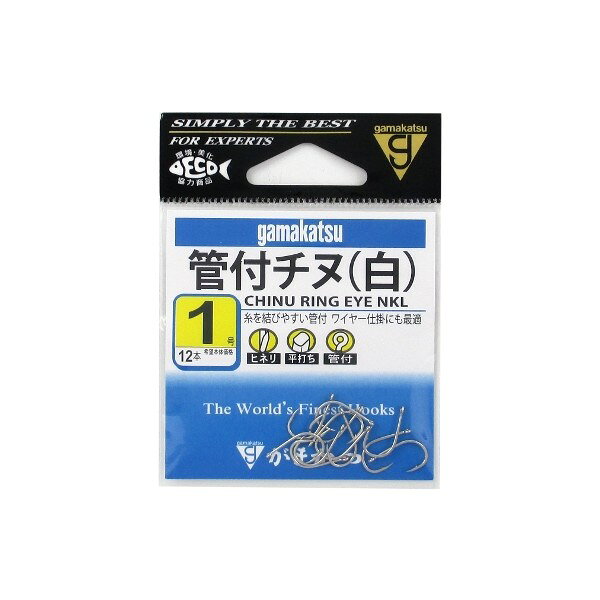 [環境美化協力商品]針号数： 1号カラー： 白その他特徴： 12本入代表対象魚： クロダイ(黒鯛)代表対象魚(詳細)： タチウオJANコード：4549018360622メーカー名：がまかつ商品名：カン付チヌ 1号 白※ 商品・パッケージは予...