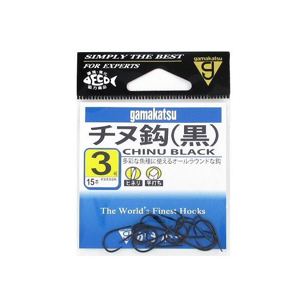 [環境美化協力商品]針号数： 3号カラー： 黒その他特徴： 15本入代表対象魚： クロダイ(黒鯛)代表対象魚(詳細)： マダイ、グレ、イサキJANコード：4549018313543メーカー名：がまかつ商品名：チヌ 3号 黒※ 商品・パッケー...