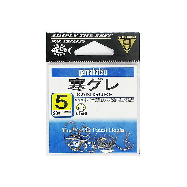 [環境美化協力商品]フトコロ強度4.5kgf重量42.5mg針号数： 5号カラー： 茶線径： φ0.64mmその他特徴： 20本入代表対象魚： メジナ(眼仁奈)・グレJANコード：4549018356809メーカー名：がまかつ商品名：寒グレ...