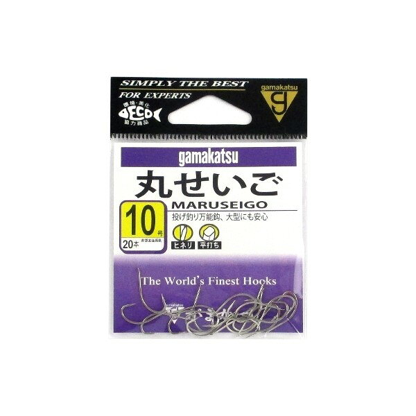 [環境美化協力商品]針号数： 10号カラー： 白その他特徴： 20本入代表対象魚： スズキ(シーバス・鱸)代表対象魚(詳細)： セイゴ、ハネ、アブラメ、カレイなどJANコード：4549018314175メーカー名：がまかつ商品名：丸せいご ...