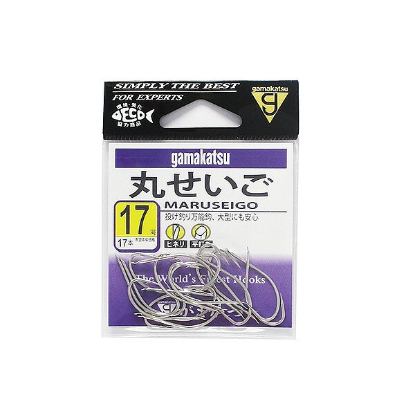 [環境美化協力商品]針号数： 17号カラー： 白その他特徴： 17本入代表対象魚： スズキ(シーバス・鱸)代表対象魚(詳細)： セイゴ、ハネ、アブラメ、カレイなどJANコード：4549018314243メーカー名：がまかつ商品名：丸せいご ...