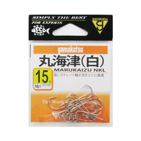 [環境美化協力商品]針号数： 15号カラー： 白その他特徴： 16本入代表対象魚： クロダイ(黒鯛)JANコード：4549018314571メーカー名：がまかつ商品名：丸海津 15号 白※ 商品・パッケージは予告なく仕様変更する場合がありま...