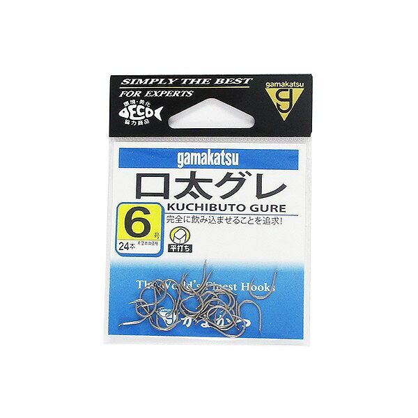 [環境美化協力商品]フトコロ強度3.4kgf重量44.0mg針号数： 6号カラー： 茶線径： φ0.64mmその他特徴： 24本入代表対象魚： メジナ(眼仁奈)・グレJANコード：4549018352795メーカー名：がまかつ商品名：口太グ...