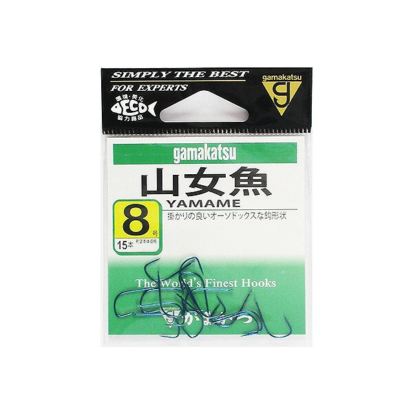 [環境美化協力商品]重量34.5mg針号数： 8号カラー： 青線径： φ0.485mmその他特徴： 15本入代表対象魚： ヤマメ(山女魚)・イワナ(岩魚)JANコード：4549018308976メーカー名：がまかつ商品名：山女魚 8号 青※...