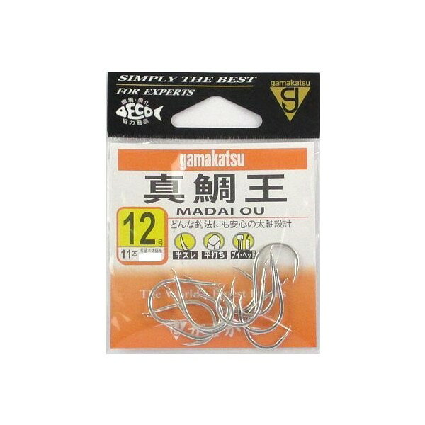 [環境美化協力商品]針号数： 12号カラー： 銀線径： φ1.26mmその他特徴： 11本入代表対象魚： タイ(鯛)JANコード：4549018353280メーカー名：がまかつ商品名：真鯛王 12号 銀※ 商品・パッケージは予告なく仕様変更...