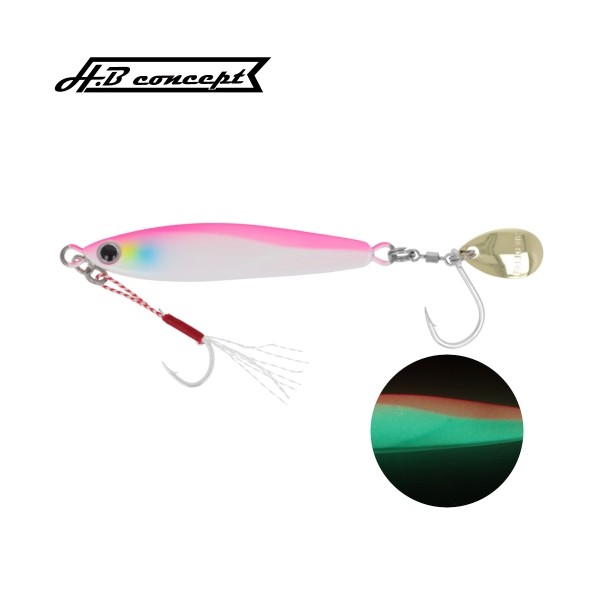 カラー： ピンクグローサイズ： 60g全長： 76mm自重： 60gフック： (フロント)伊勢尼14号 (リア)SWフック #1/0目玉サイズ： 6.5mmブランド： H.B concept/H.B コンセプト釣り方、フィールド(詳細)： ...